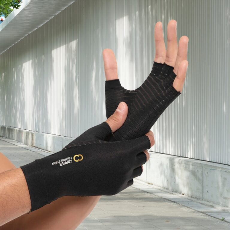 Copper Compression Half Finger Compression Gloves