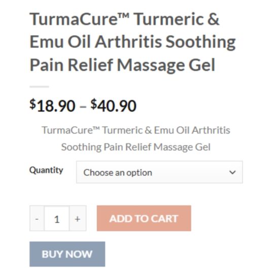 TurmaCure Turmeric & Emu Oil Arthritis Soothing Pain Relief Massage Gel